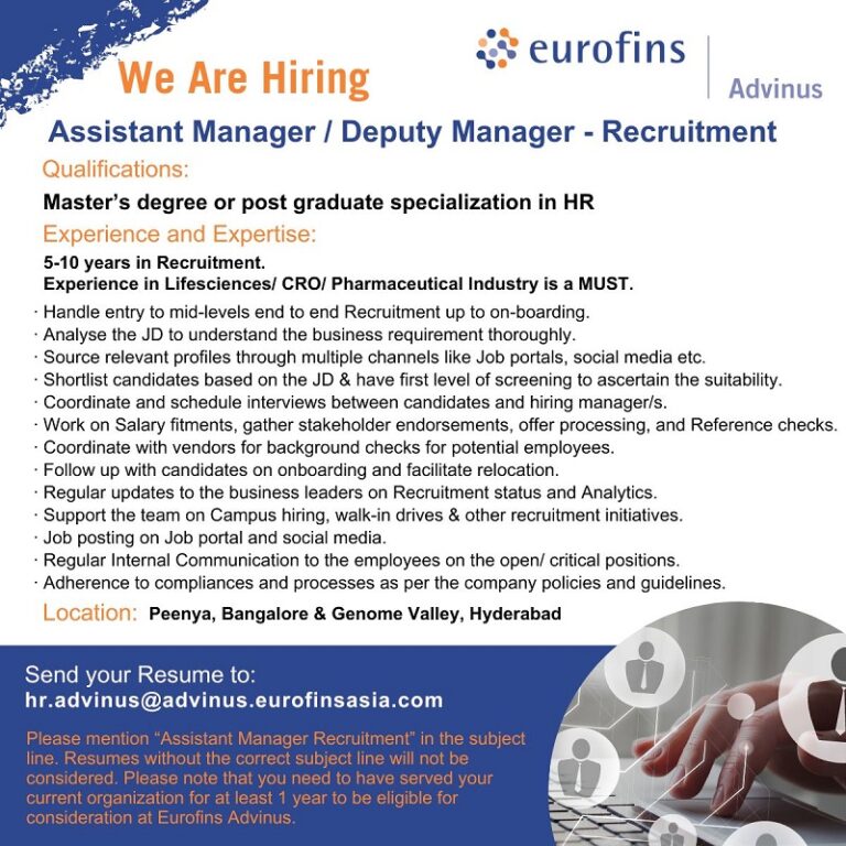 Careers | Eurofins Advinus